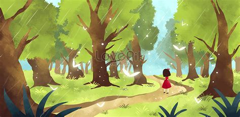 밀림 오솔길 일러스트 무료 다운로드 Lovepik
