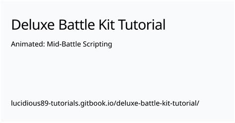 Animated Mid Battle Scripting Deluxe Battle Kit Tutorial
