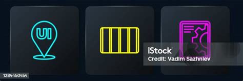 라인 Ui 또는 Ux 디자인 웹 개발 및 색상 팔레트 가이드를 설정합니다 검은 색 사각형 버튼 벡터 개념에 대한 스톡 벡터 아트 및 기타 이미지 Istock