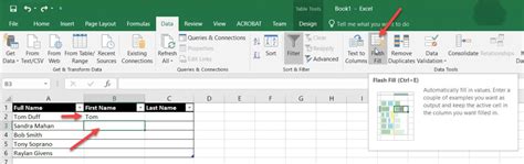 Excel Flash Fill On Names One Minute Office Magic