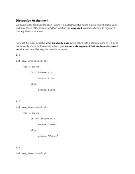 Cs 1101 Unit 5 Discussion Assignment Discussion Assignment Welcome To The Unit 5 Discussion