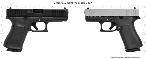 Glock G Gen Vs Glock G X Vs Glock G Size Comparison Handgun Hero