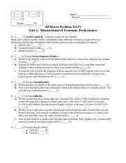 AP Macro Problem Set Doc Name Period Total AP