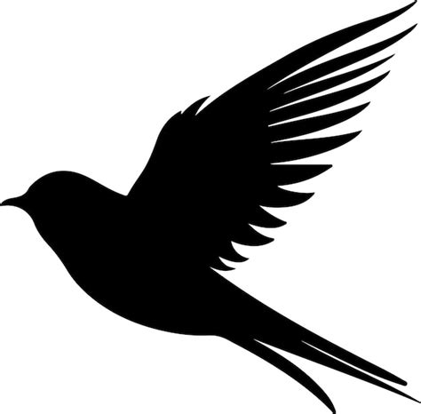 Premium Vector Swift Bird Silhouette Vector Illustration White Background