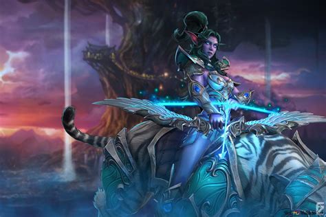Archer Elf Tyrande Whisperwind World Of Warcraft Wow 4k Wallpaper