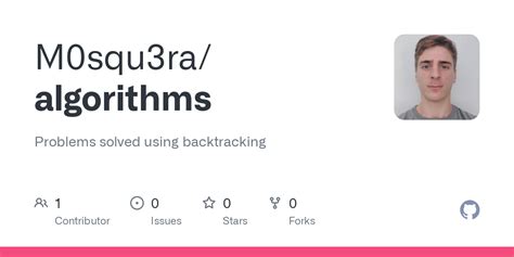 Github M0squ3raalgorithms Problems Solved Using Backtracking
