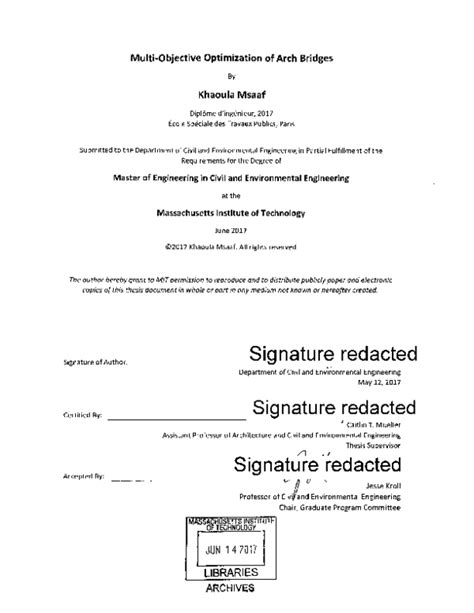 Pdf Multi Objective Optimization Of Arch Bridges