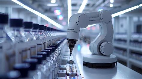 Robotic Arm Assembling Products In A High Tech Lab Stock Illustration Illustration Of Science