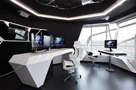 premium ai image hightech office with sleek furniture and futuristic gadgets created with