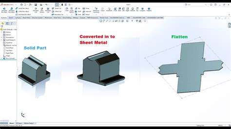 Convert Solid Part In To Sheet Metal In Solidworks 2023 Youtube
