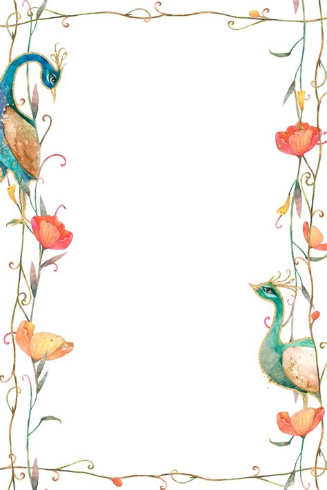 Peacock Clip Art Border Peacock Feather Border Art Rubber Stamp