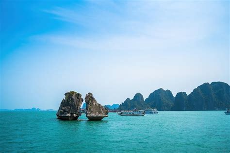 Premium Photo Hon Ga Choi Island Or Cock And Hen Fighting Cocks Island Located In Halong Bay
