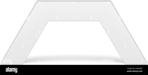 Geometric Arch Pedestal Entrance White Decorative 3d Element Front View