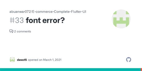 font error · issue 33 · abuanwar072 e commerce complete flutter ui · github