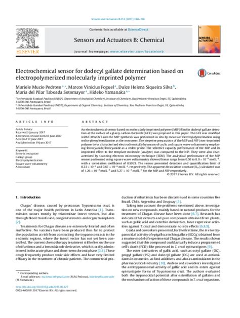 Pdf Electrochemical Sensor For Dodecyl Gallate Determination Based On