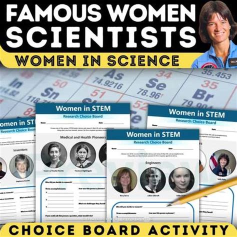Women In Stem Choice Board Research Activity Influential Women Scientists