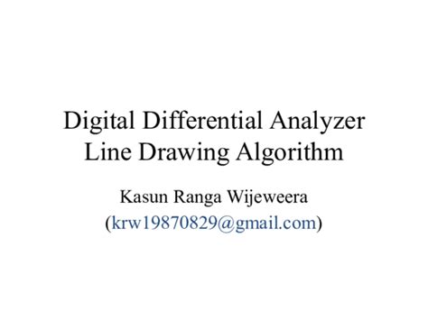 Ppt Digital Differential Analyzer Line Drawing Algorithm
