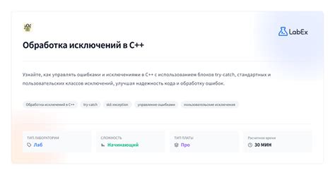 Обработка исключений в C Labex
