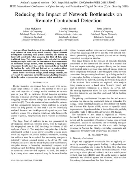 Pdf Reducing The Impact Of Network Bottlenecks On Remote Contraband Detection