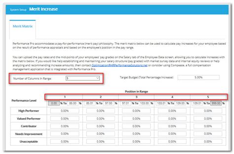 Customizing The Merit Matrix Performance Pro