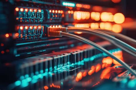 A Closeup Image Of A Server Rack Showcasing Multiple Colorful Network Cables And Connectors