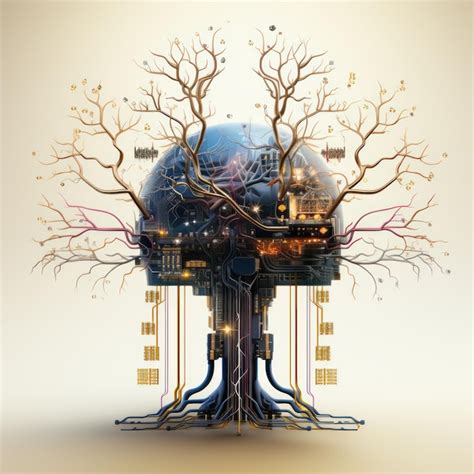 Premium Photo A Fantasy Digital Art Of Brain Circuit Concept Circuit Small Electric Lines Like