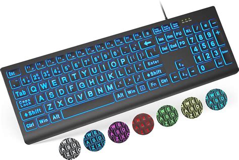Large Print Backlit Wired Usb Keyboard