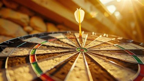 A Close Up Of A Dart Board With An Arrow In The Center Stock Illustration Illustration Of