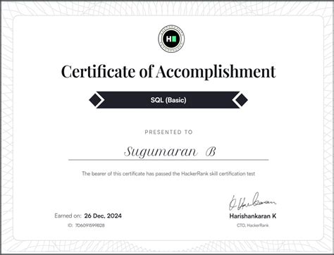 Sugumaran B On Linkedin Sql Dataanalysis Certification