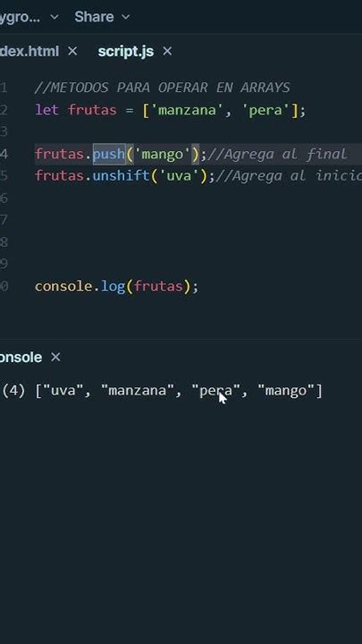 Agregar Y Eliminar Información En Un Array Javascript Codificacion Coding Fyp Youtube
