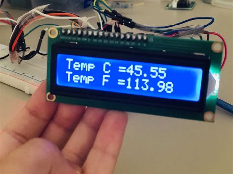 Lcd Temperature Display With Rgb Led 5 Steps Instructables