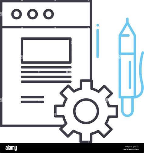 Blog Management Line Icon Outline Symbol Vector Illustration Concept Sign Stock Vector Image