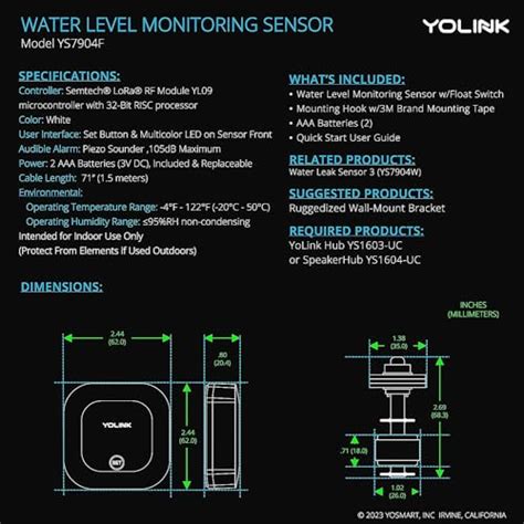 Snapklik Com LoRa Smart Water Level Monitoring Sensor Wireless Battery Powered Float Switch