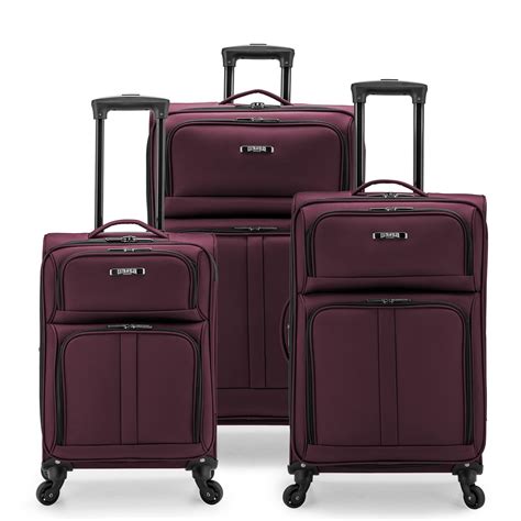U S Traveler Anzio Softside Expandable Spinner Luggage Burgundy 3