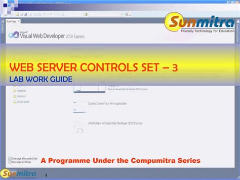 Visual Web Developer And Web Controls Cs Set 3 Ppt