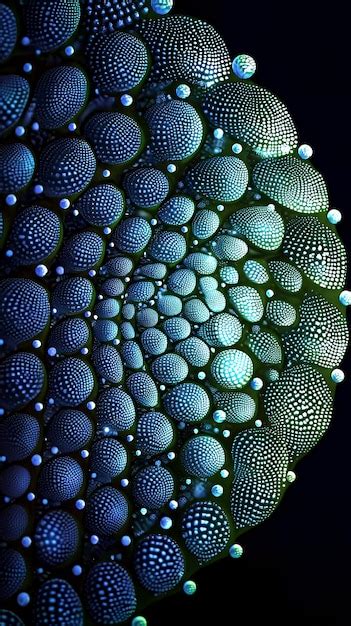 Abstract Blue And Green Spherical Pattern Premium Ai Generated Image