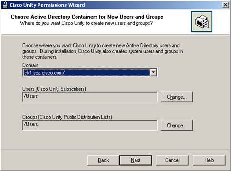 Granting Permissions With Cisco Unity 5 0 1 Permissions Wizard