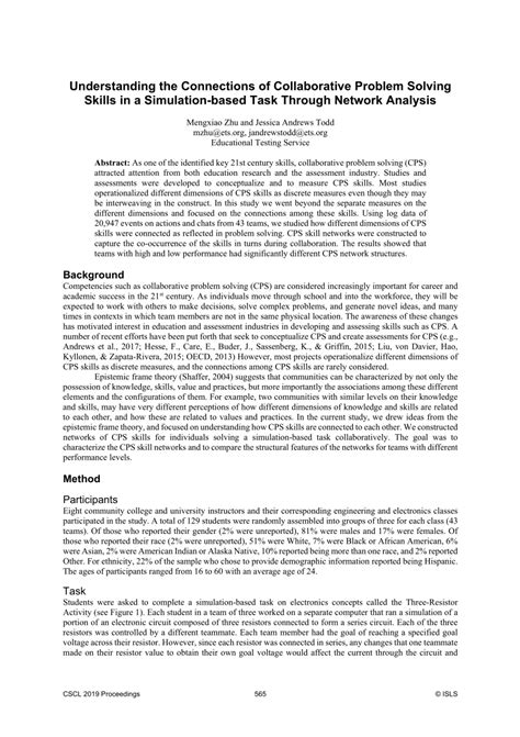 Pdf Understanding The Connections Of Collaborative Problem Solving