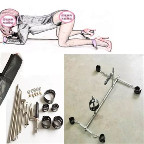 Bondage Steel Broaden Frame Bar Handcuffs Collar Ankle Cuffs Torture