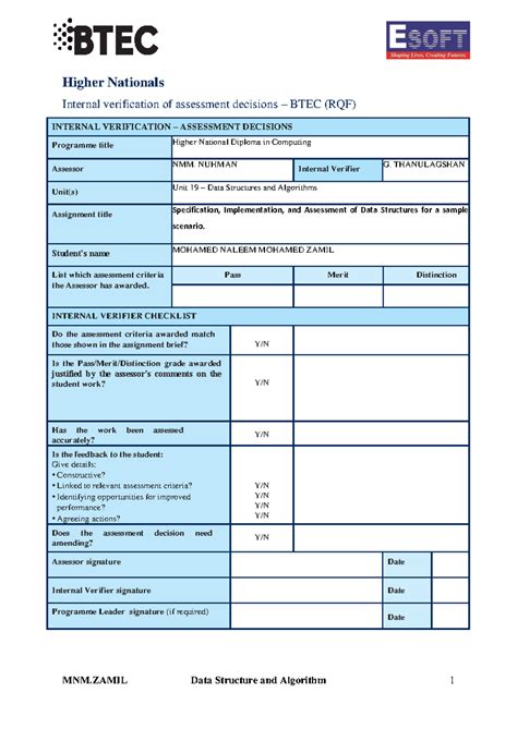 Dsa Bat00077484 Mohamed Naleem Mohamed Zamil Higher Nationals Internal Verification Of