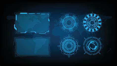 Circle Technology Elements Set Futuristic Hud Interface Concept Abstract Futuristic Background