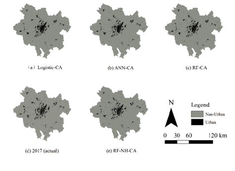 Comparison Of Urban Expansion Simulation And Actual Distribution In Download Scientific Diagram