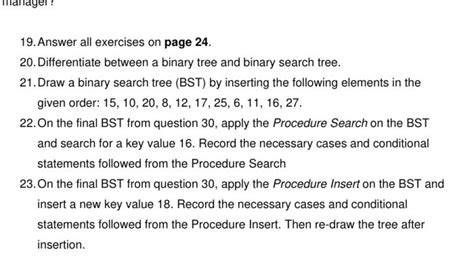 19 Answer All Exercises On Page 2420 Differentiate Between A Binary T