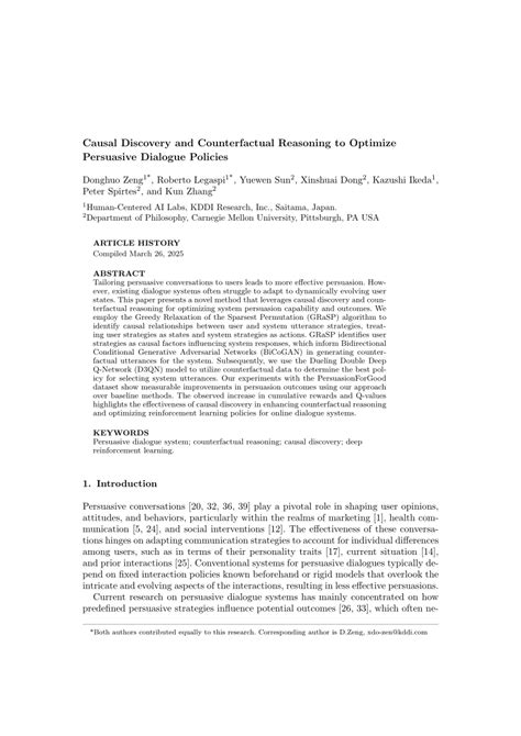 Pdf Causal Discovery And Counterfactual Reasoning To Optimize Persuasive Dialogue Policies