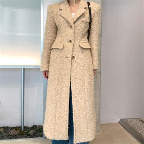 시몽 뽀글이 부클 울 코트 양털 맥시 롱코트