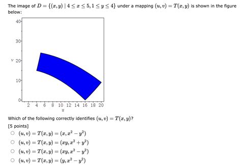Solved The Image Of D Xy∣4≤x≤51≤y≤4 Under A Mapping