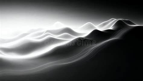 Abstract Grayscale Illustration Featuring Undulating Lines Creating A Dynamic Flowing Design