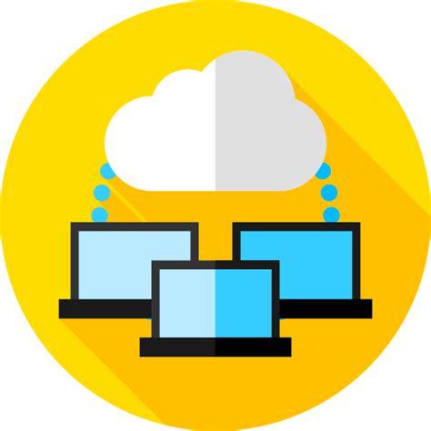 Cloud Computing Flat Circular Flat Icon