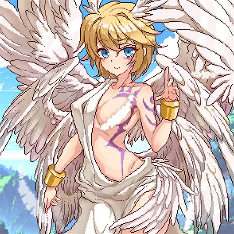 Rule 34 1girls 2023 Angel Angel Wings Artist Request Blonde Hair Blue