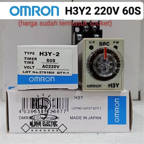 Jual Timer Omron H3y 2 H3y2 220v Ac 60s 60detik 5a 8pin Plus Socket Shopee Indonesia